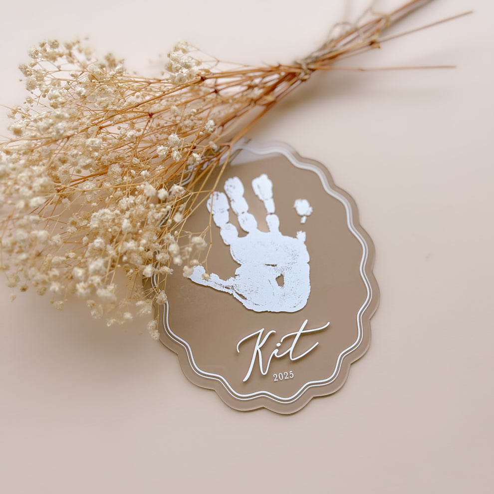 Vintage-Style Handprint Plaque | Custom Baby Gifts – Salt & Pine Store