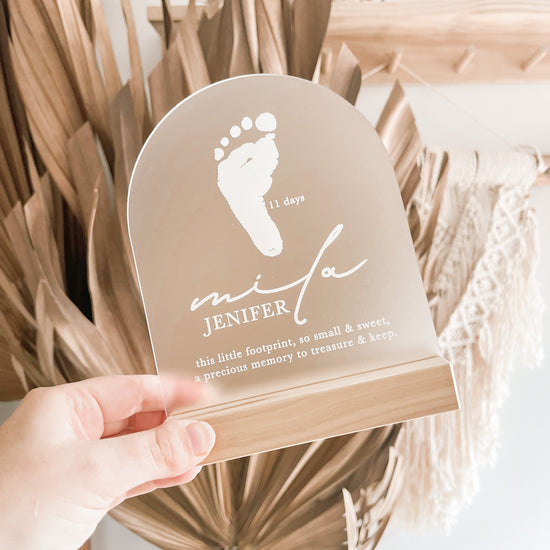 FOOTPRINT/HANDPRINT Keepsake Plaque | Multiple Customisation Options ...