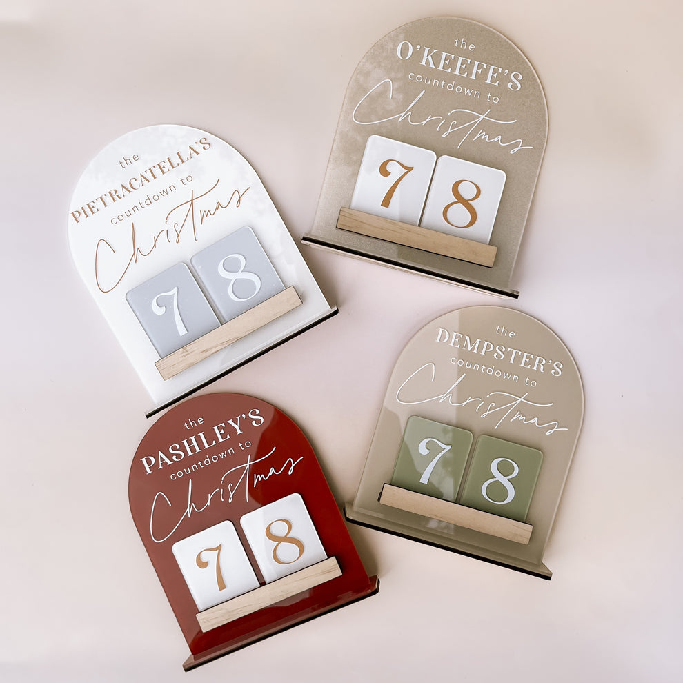 CHRISTMAS COUNTDOWN WITH INTERCHANGEABLE NUMBERS | Personalised | Mult ...